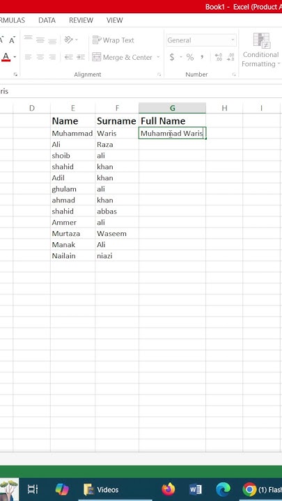 Flash Fill Full Name Excel tips and tricks - YouTube