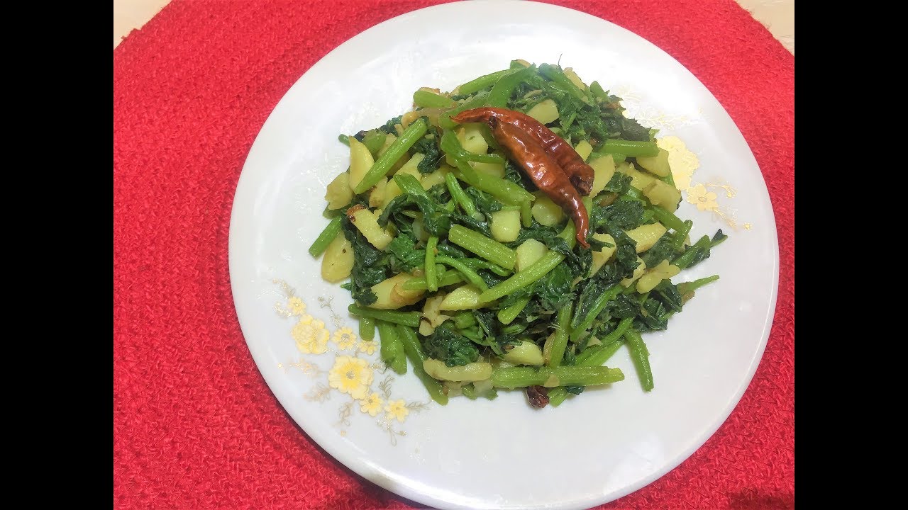 সবুজ লাউ শাক ভাজি || Lau Shak Bhaji || Bottle Gourd Spinach fry. - YouTube