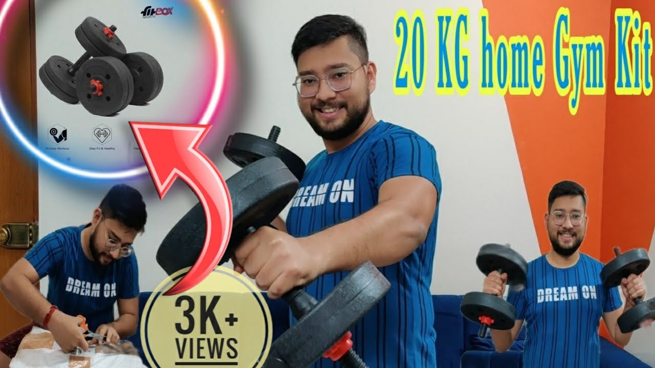 FitBox Sports Intruder 20 Kg Dumbbells Gym Kit • From Amazon | Unboxing ...