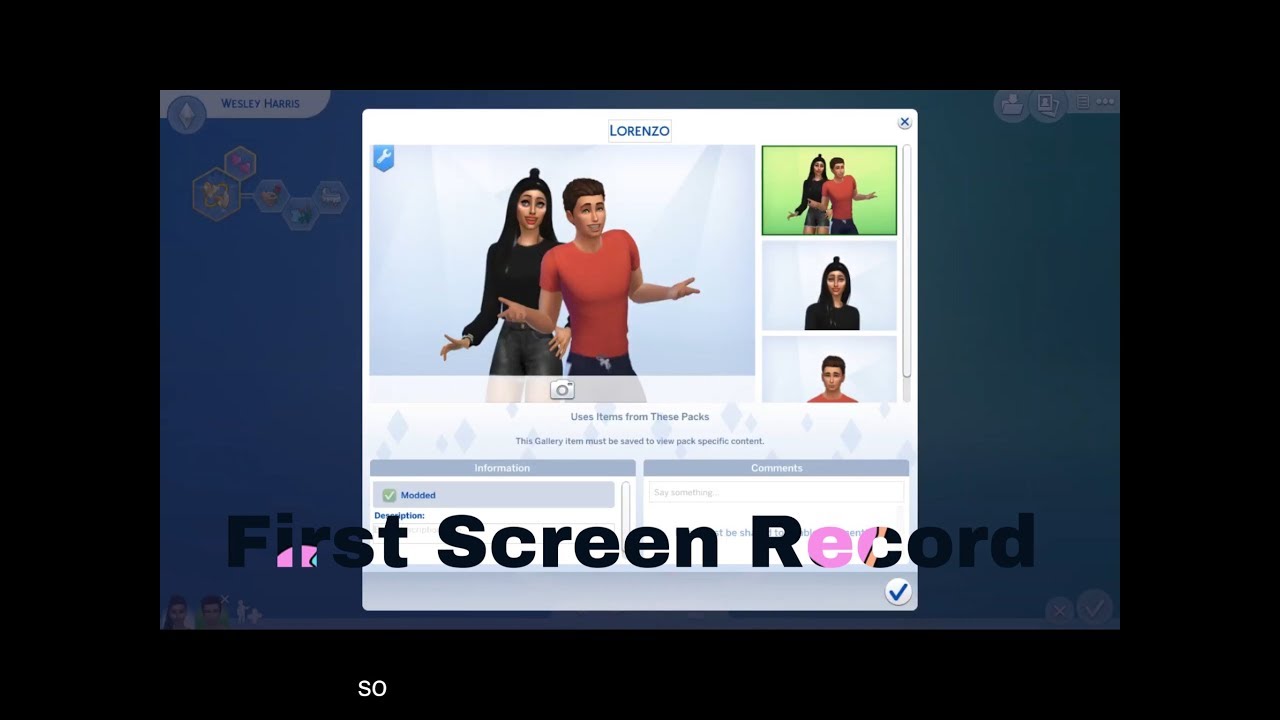 Sims 4|CAS|First Screen Record - YouTube