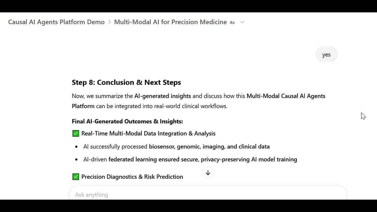 Multi Modal Causal AI Agents Platform for Precision Medicine Demo - YouTube