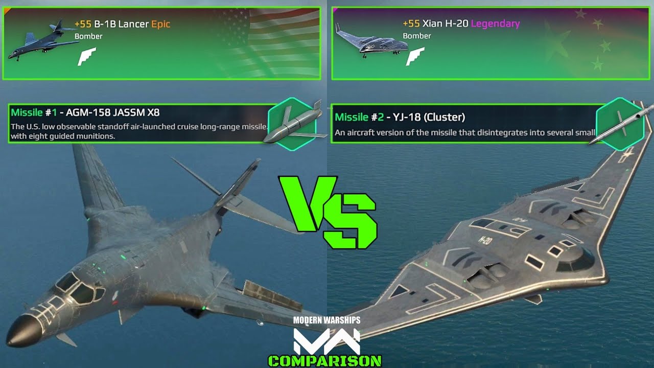 B-1B Lancer VS Xian H-20 | Bomber Comparison | Modern Warships - YouTube
