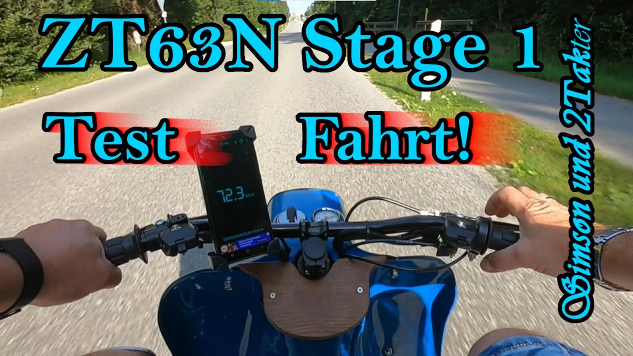 Simson Schwalbe Tuning Zylinder ZT63N Stage1 Testfahrt - YouTube
