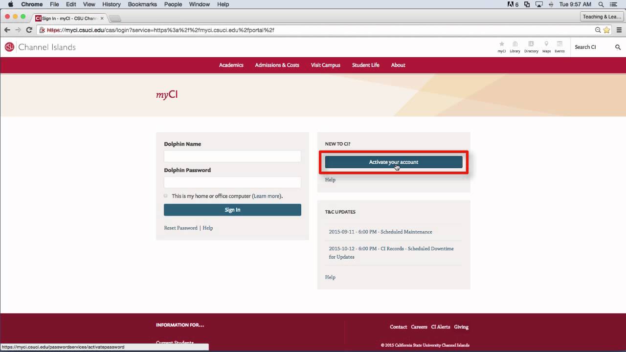 Activating Your myCI Account - YouTube
