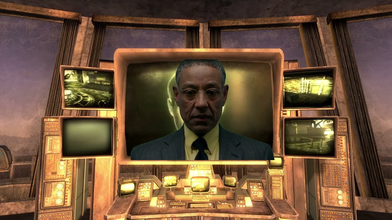 Mr.House watching courier beating his robots to death - YouTube