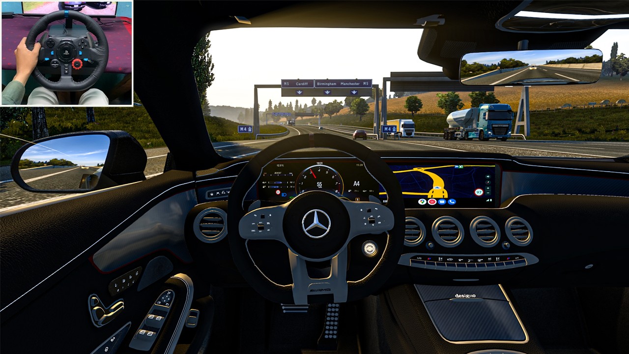 Mercedes-Benz S63 AMG Coupe - ETS 2 - Steering Wheel Driving - YouTube