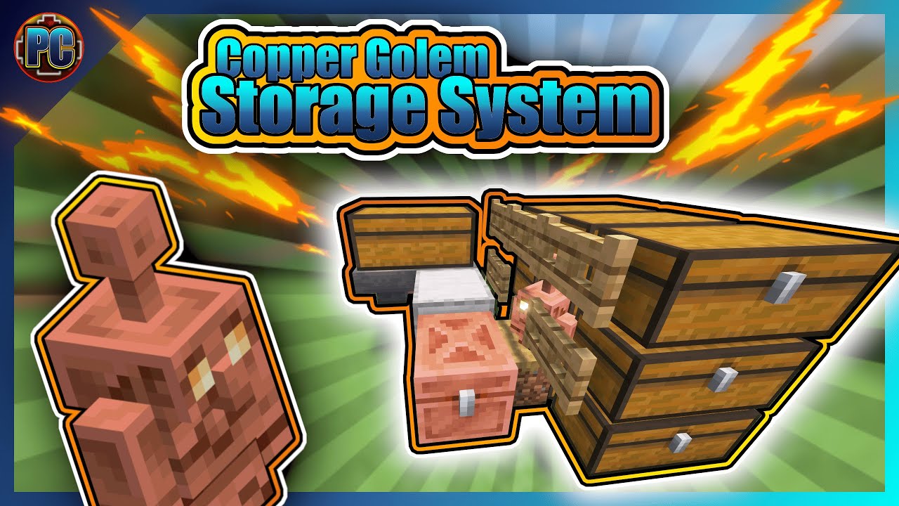Minecraft Java 1.21+ Tutorial | Copper Golem Storage System – No ...