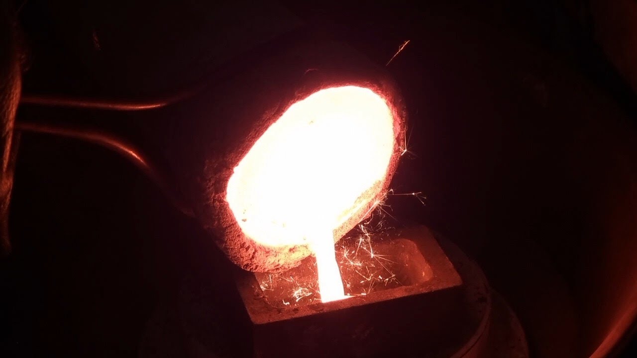 Casting iron with an induction heater - YouTube
