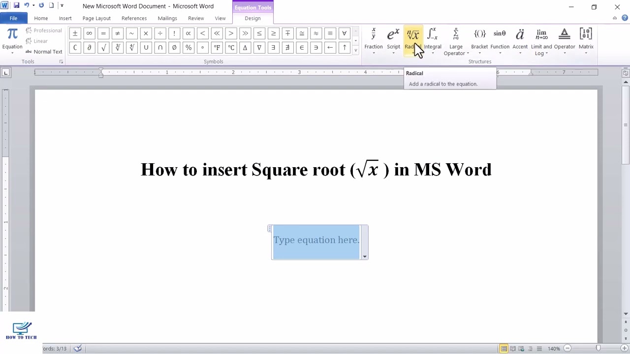 How To Insert Square Root In MS Word YouTube How To Insert Square Root In MS Word YouTube