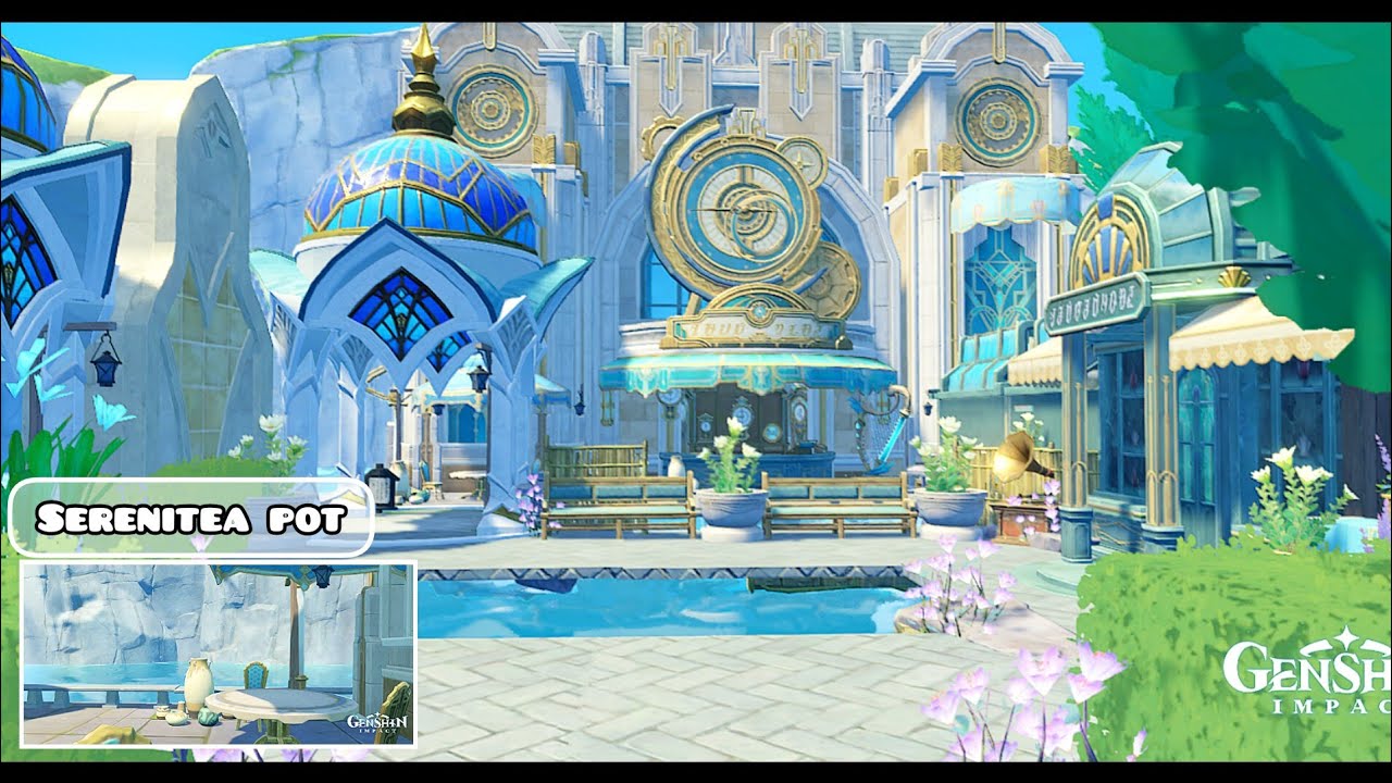 Another Fontaine Teapot Build! // Serenitea Pot Showcase & Builds ...