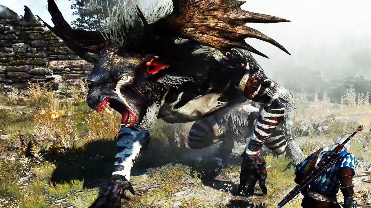 Witcher 3: Morvudd the Fiend Boss Fight (Hard Mode) (4K 60fps) - YouTube