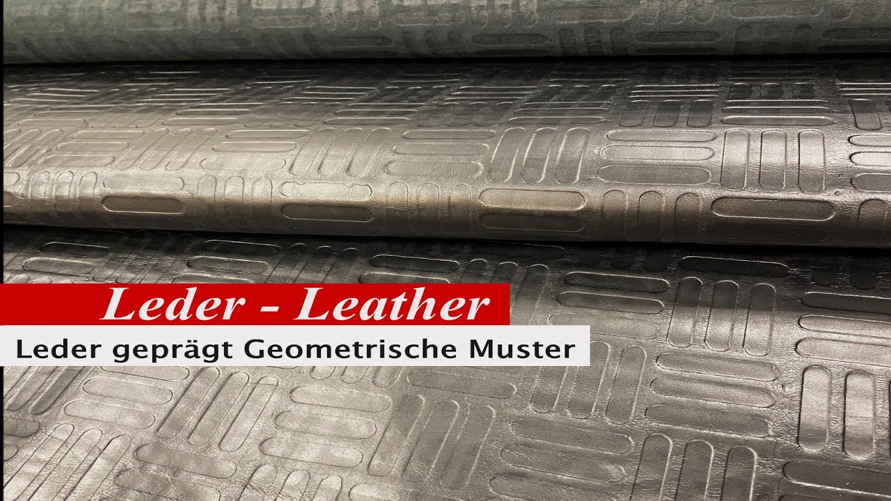 Leder schwarz, geometrische Muster geprägt | Leather black, Geometric ...
