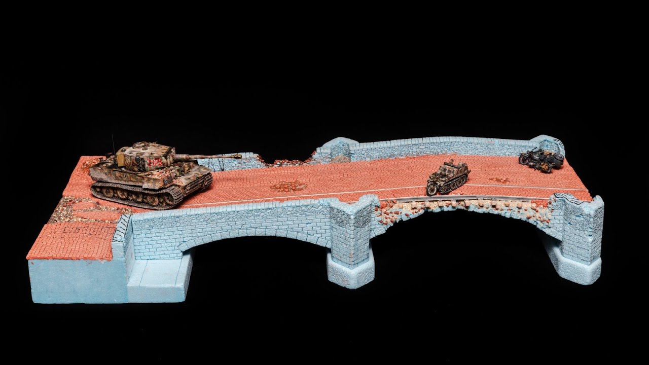 Styrofoam bridge diorama 1/35 - sculpting and cobblestones techniques ...