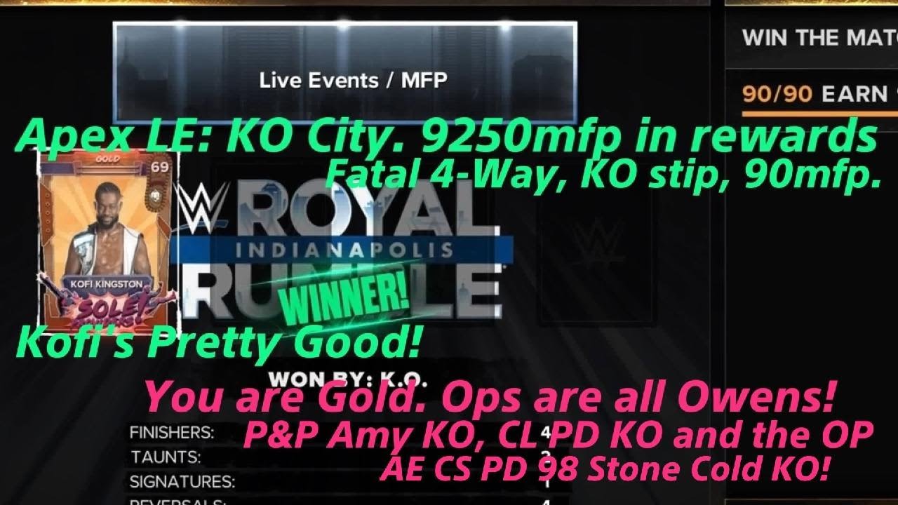 Apex LE: KO City for 9250mfp in total! KO stip. Gold v. Amy & 2xPD's ...