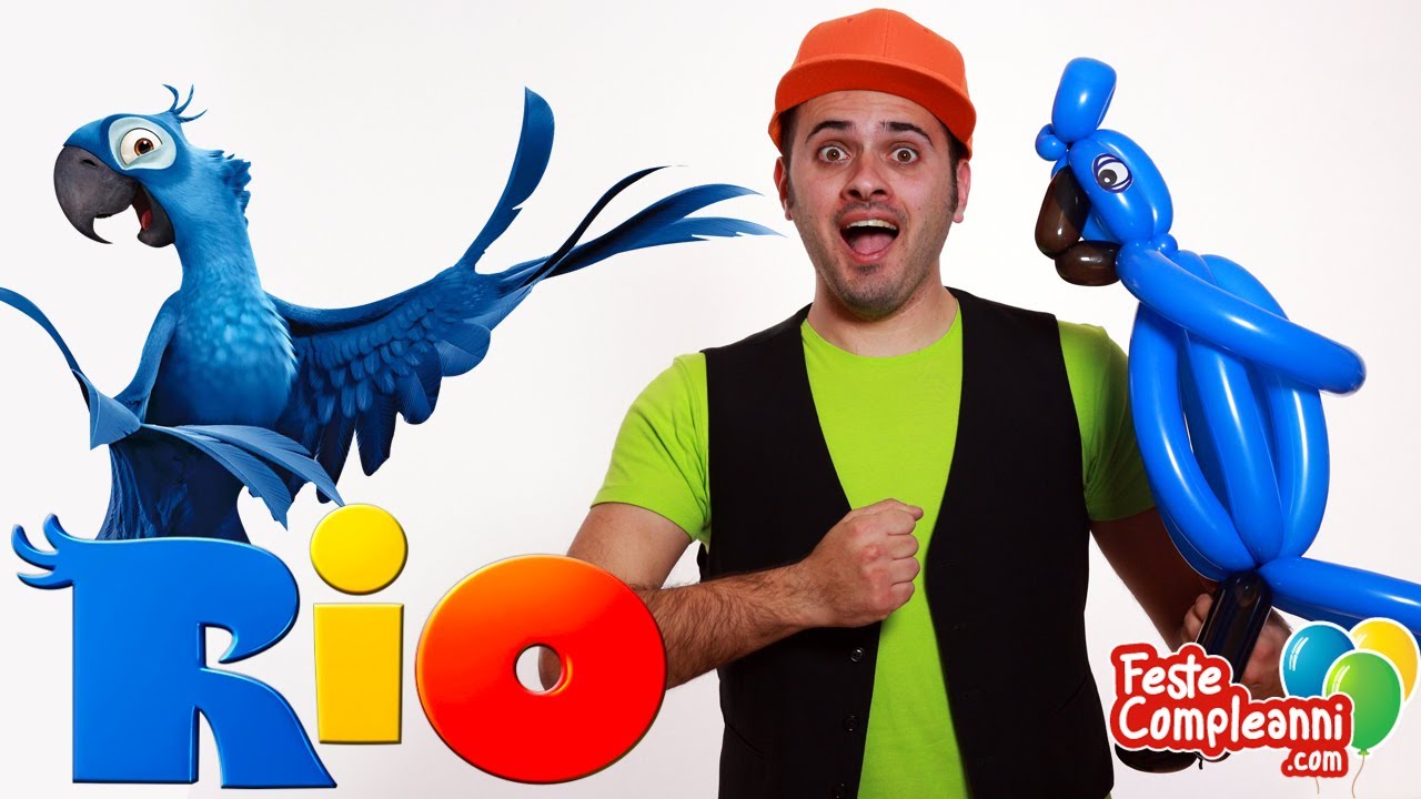 Palloncini modellabili - Pappagallo Blu Rio Film - Balloon Art Tutorial ...