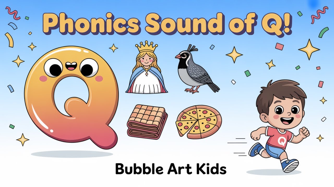 Phonics Sound of Letter Q | Learn /kw/ Sound with 10 Example Words ...