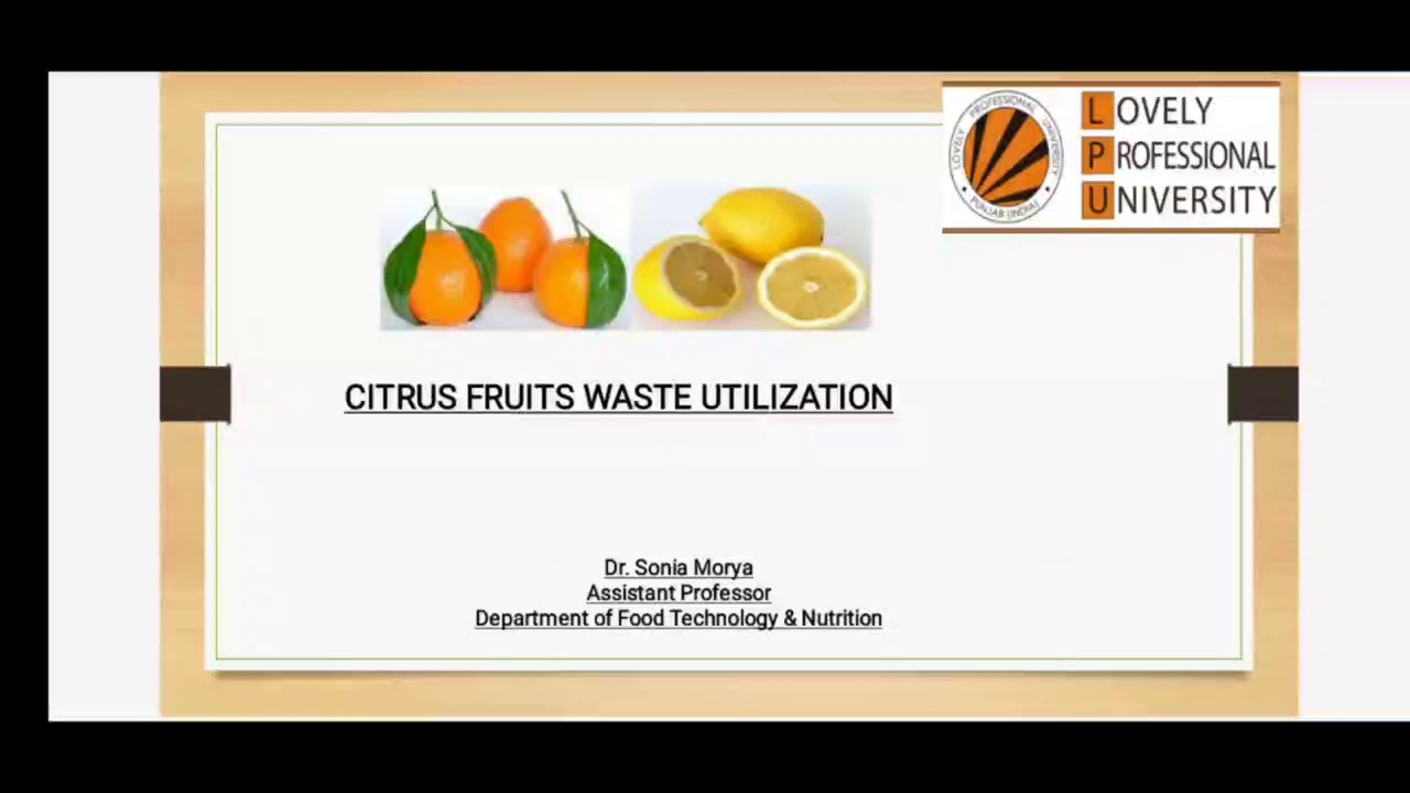 Citrus Fruits Waste Utilization - YouTube