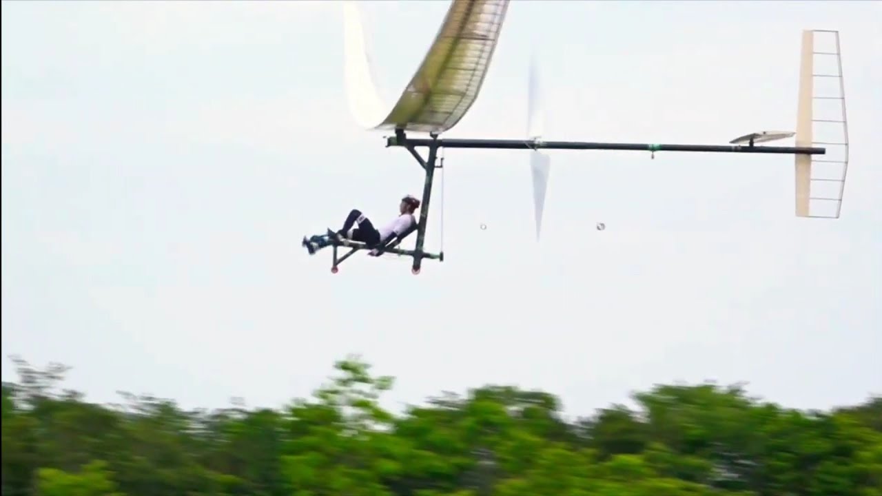 Pesawat tenaga kayuh, sepeda udara - YouTube