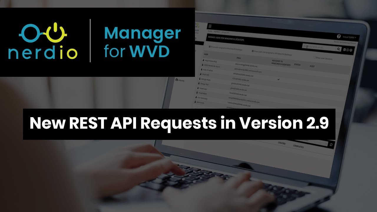 New REST API Requests in Version 2.9 - Nerdio Manager for Enterprise (AVD Demo of the Day) - YouTube