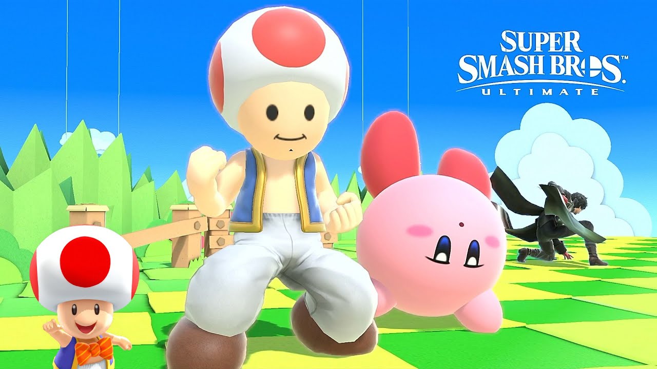 Super Smash Bros Ultimate Toad Mii and Kirby vs Joker at Paper Mario ...