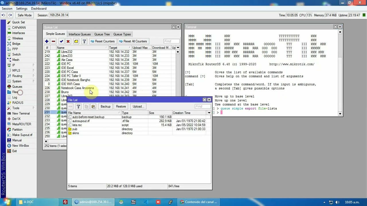 Mikrotik - Exportar Queue Simple - YouTube
