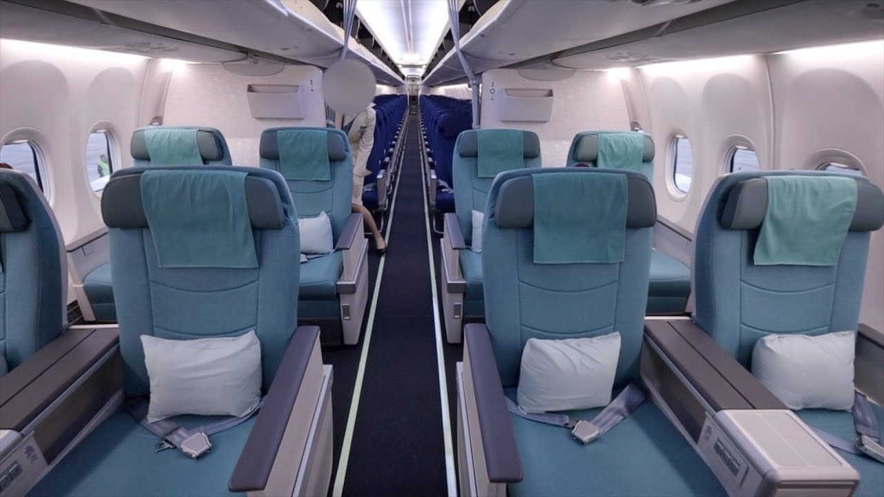 KOREAN AIR B737 MAX 8 INAUGURAL Business class - YouTube
