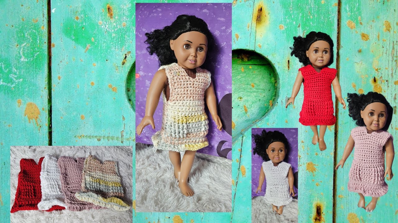 Crochet doll dress tutorial | Step by step tutorial | How to crochet a ...
