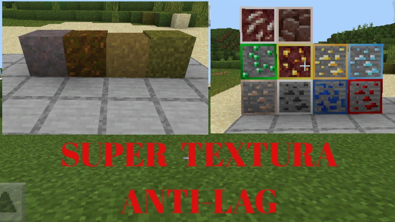 Melhor Textura anti-lag para minecraft de celular - YouTube