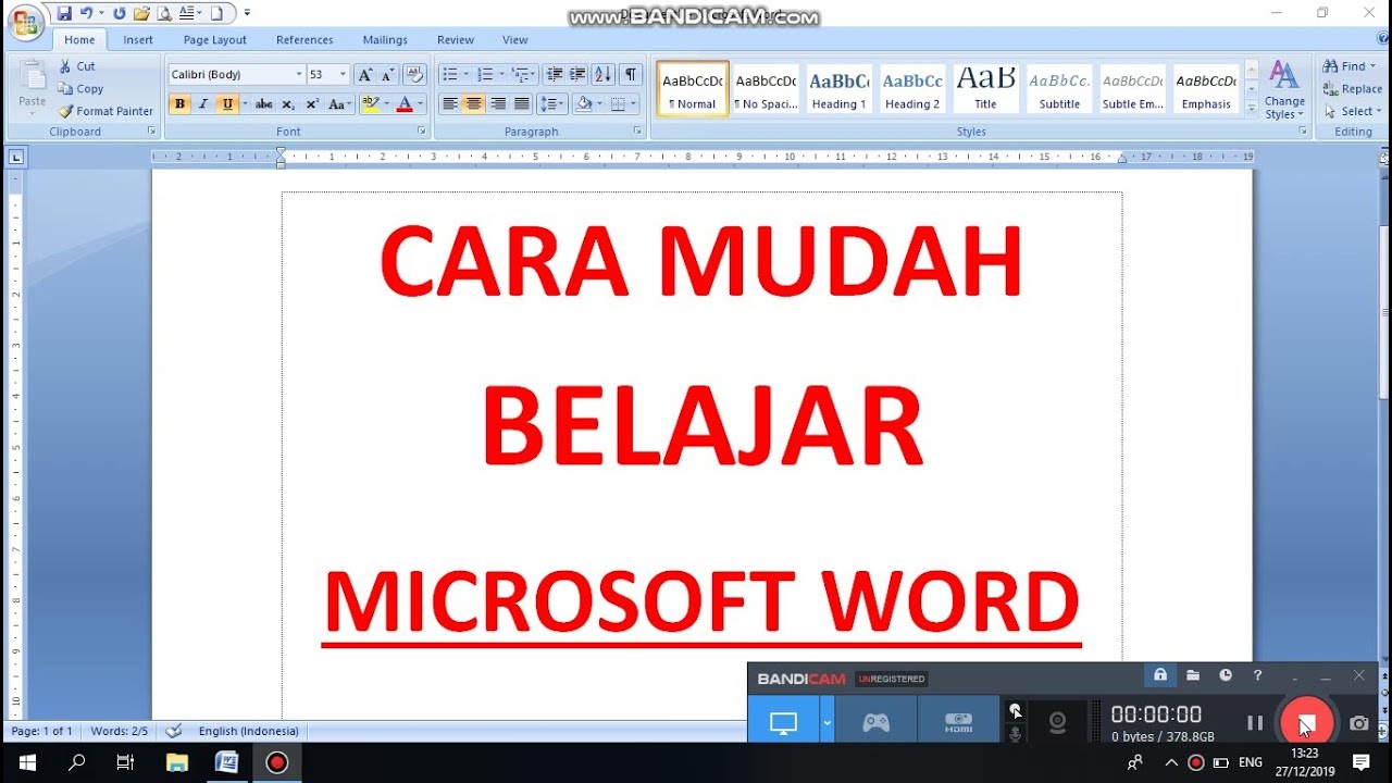 CARA MUDAH BELAJAR MICROSOFT WORD - YouTube