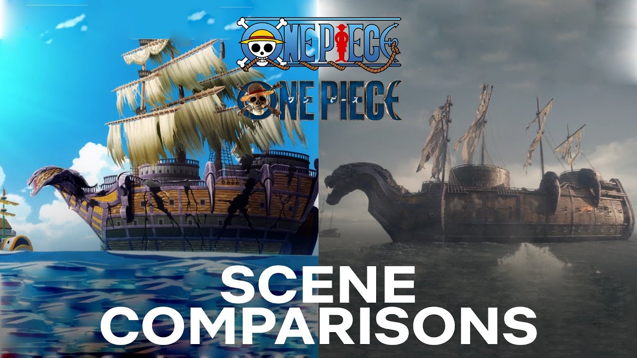 Mihawk Cuts Ship in Half(Anime Vs Live Action) side-by-side comparison ...