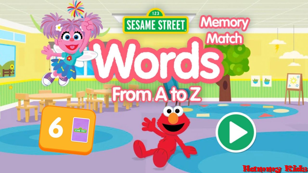 Sesame Street Memory Match Words From A to Z 6 Cards Hammy Kids - YouTube