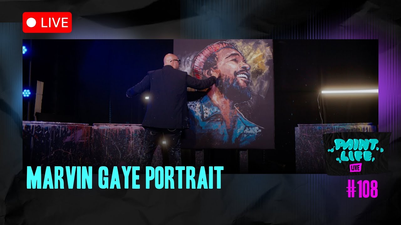 PAINTING MARVIN GAYE PORTRAIT - PAINT LIFE LIVE #108 - YouTube