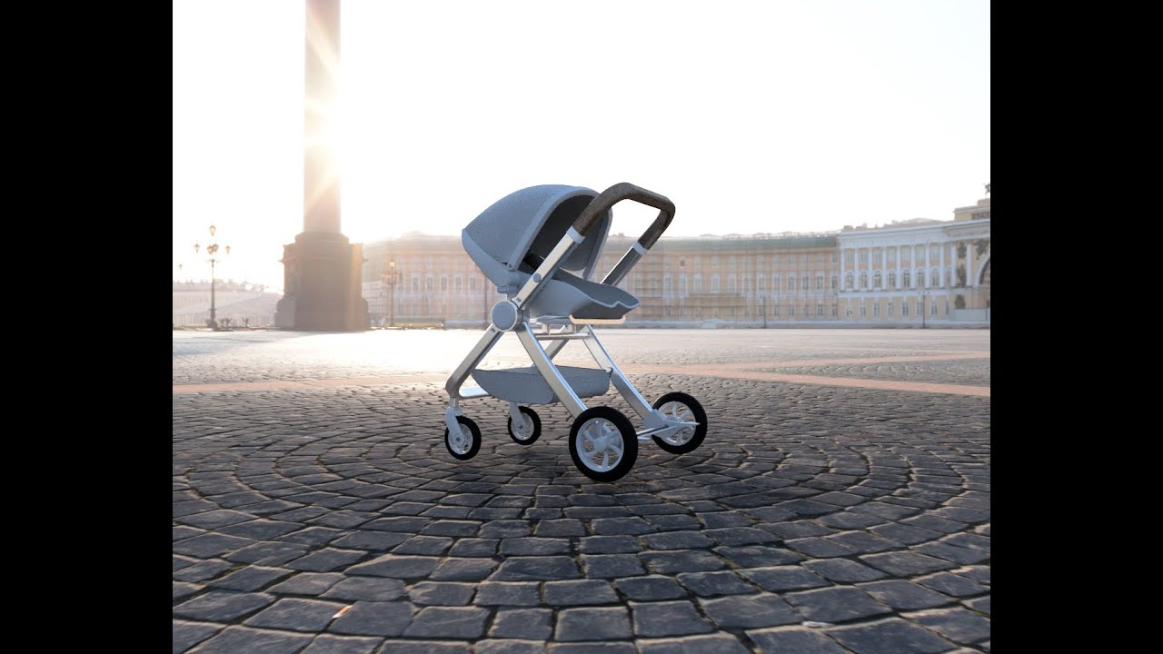 Baby Stroller on fusion 360 - YouTube