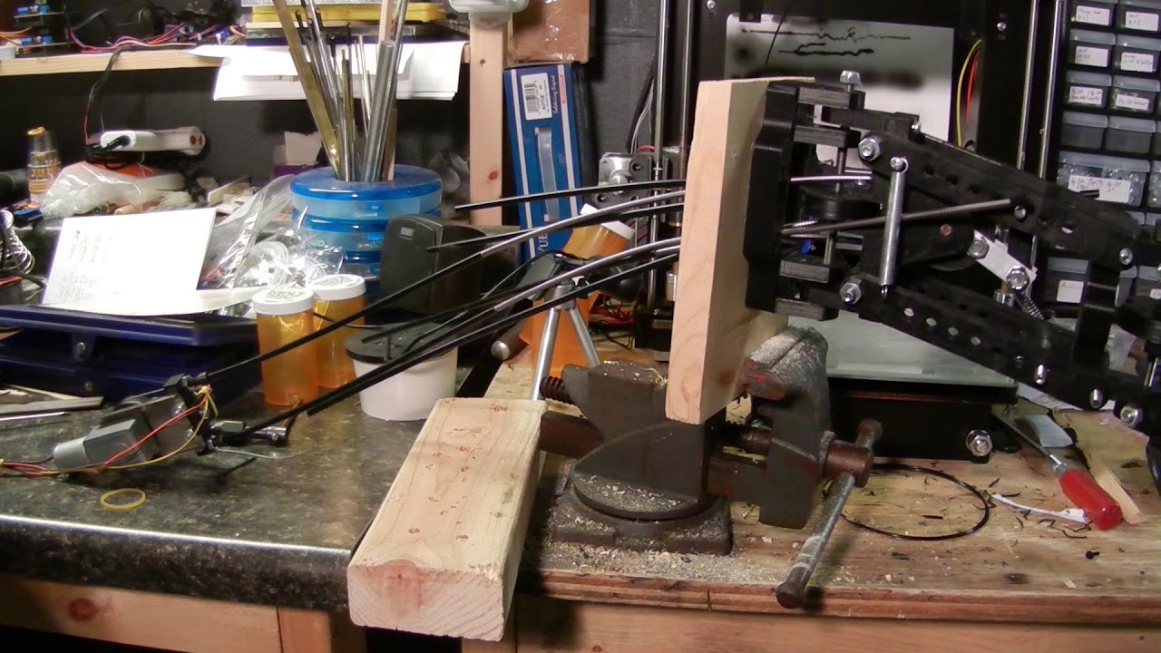 Animatronic dragon neck, cable drive first test. - YouTube