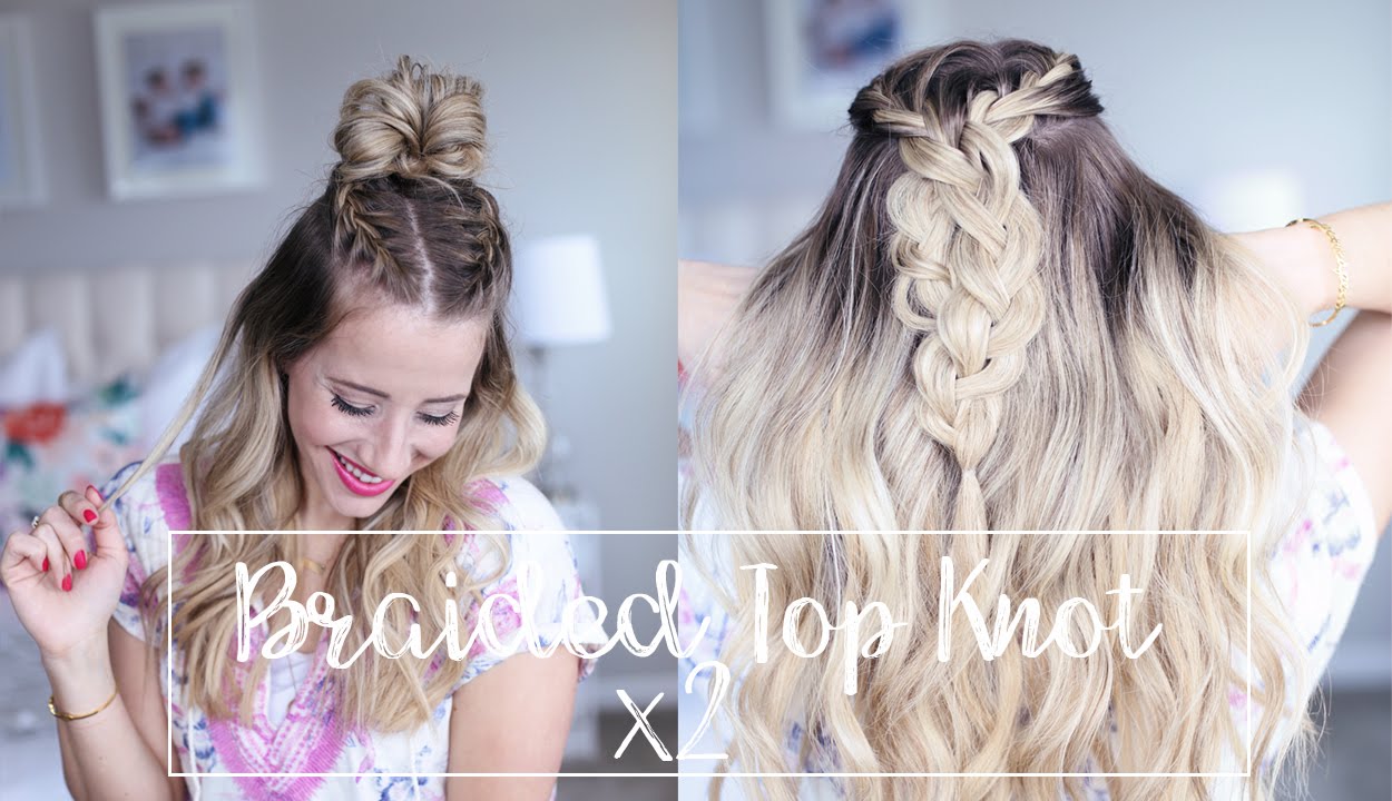 Braided top knot, two ways to wear it! - YouTube