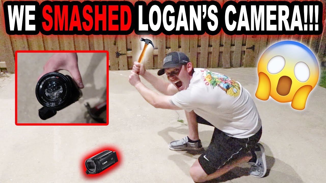 WE SMASHED LOGANS CAMERA!!! - YouTube
