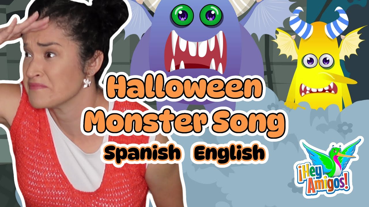 Monster Song in Spanish and English for Kids: Bilingual Halloween Dance ...