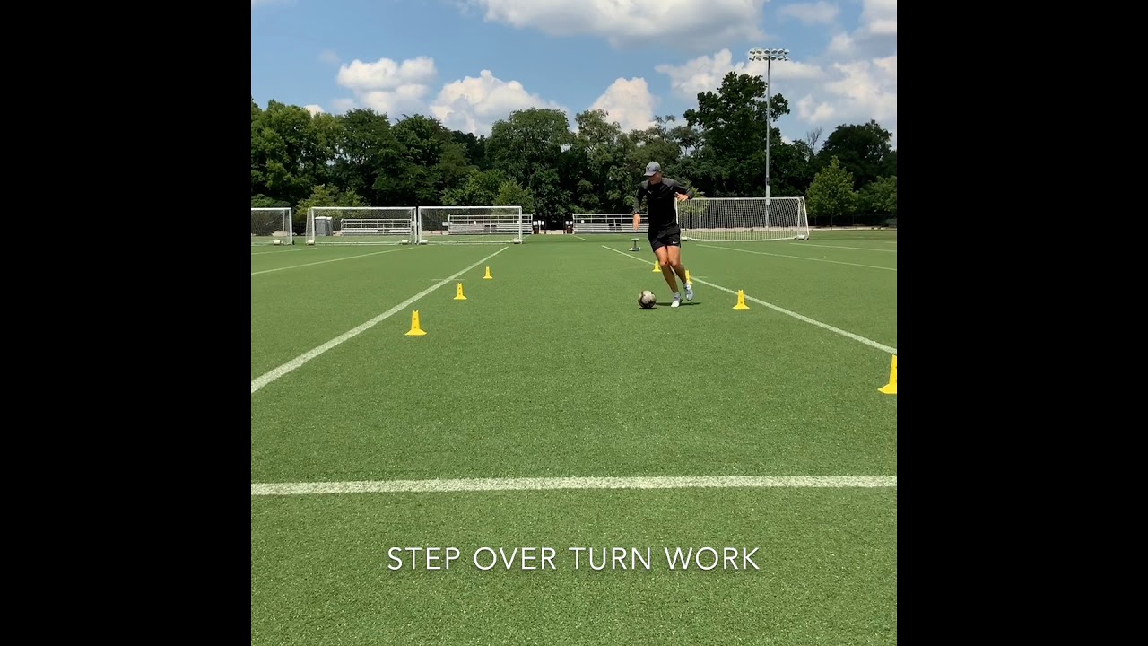 Football Ball Mastery - Step Over Turn Work - YouTube