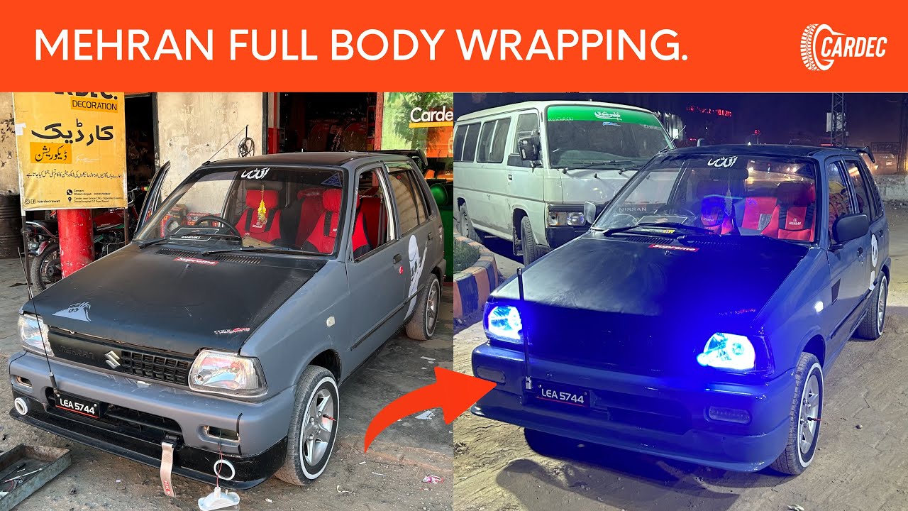 Suzuki mehran Wrapping and modifications done ! - YouTube