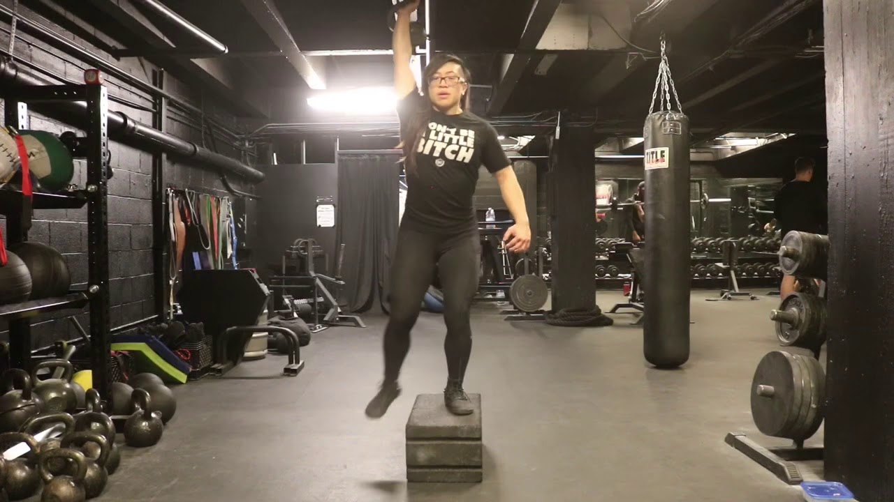 Single-Arm KB overhead lateral step ups - YouTube