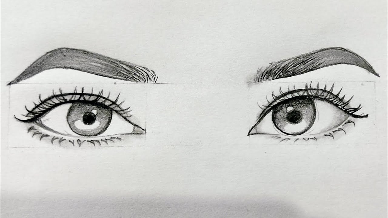 how to draw eyes easy - step by step for beginners // eye drawing easy ...