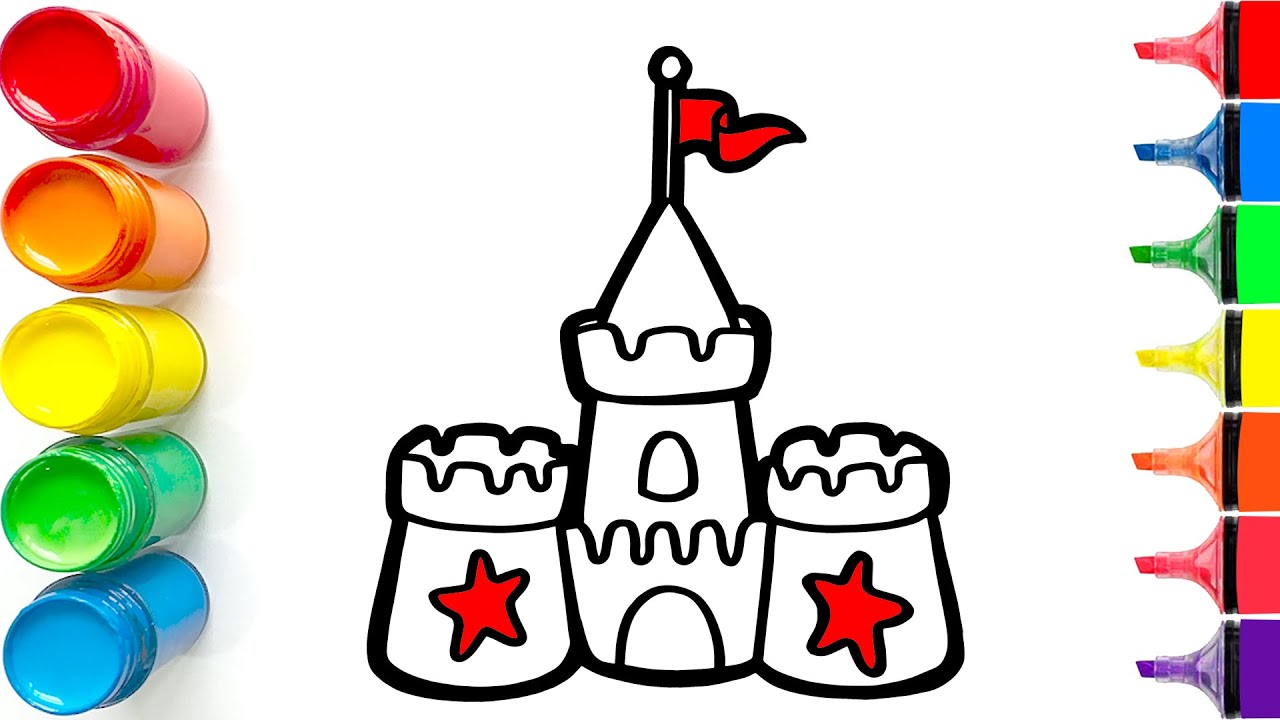 How to Draw a Colorful Castle | Easy Step by Step Tutorial - YouTube