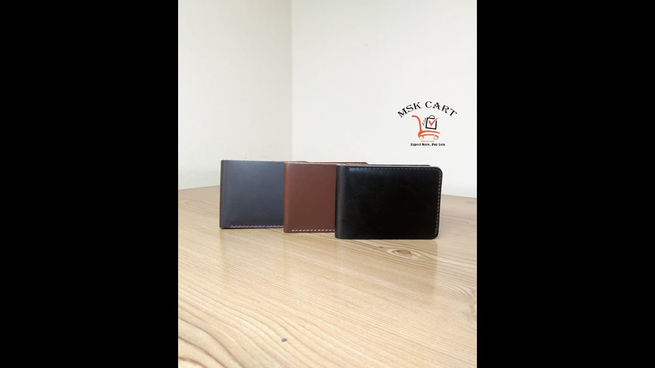 Genuine Sheep Leather Wallet for Men Vintage Trifold Wallets - YouTube