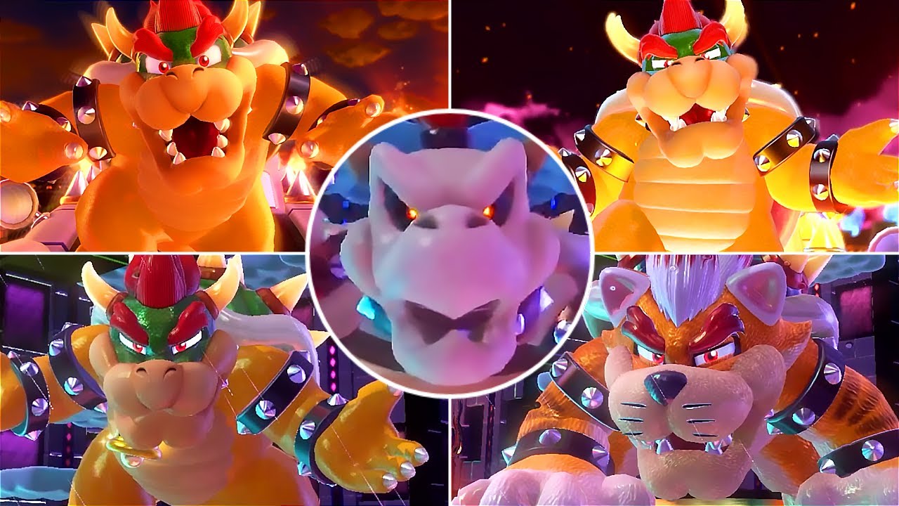 Super Mario 3D World - All Bowser Boss Battles - YouTube