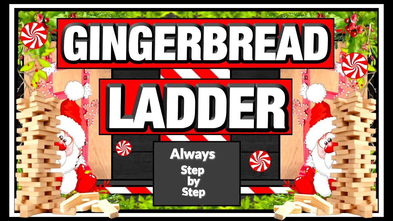 🟢UNIQUE TUMBLING TOWER BLOCKS GINGERBREAD LADDER🟢JENGA BLOCKS CHRISTMAS ...