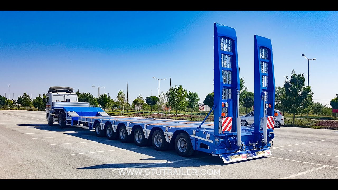 Self Steering 6 Axle Low Loader - Extendable - STU TRAILERS - YouTube