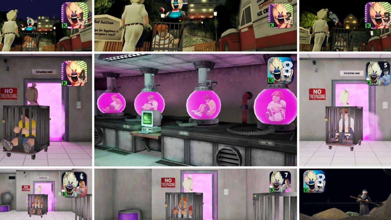 Game Over Endings: Ice Scream 8 vs IS7 vs IS6 vs IS5 vs IS4 vs IS3 vs ...