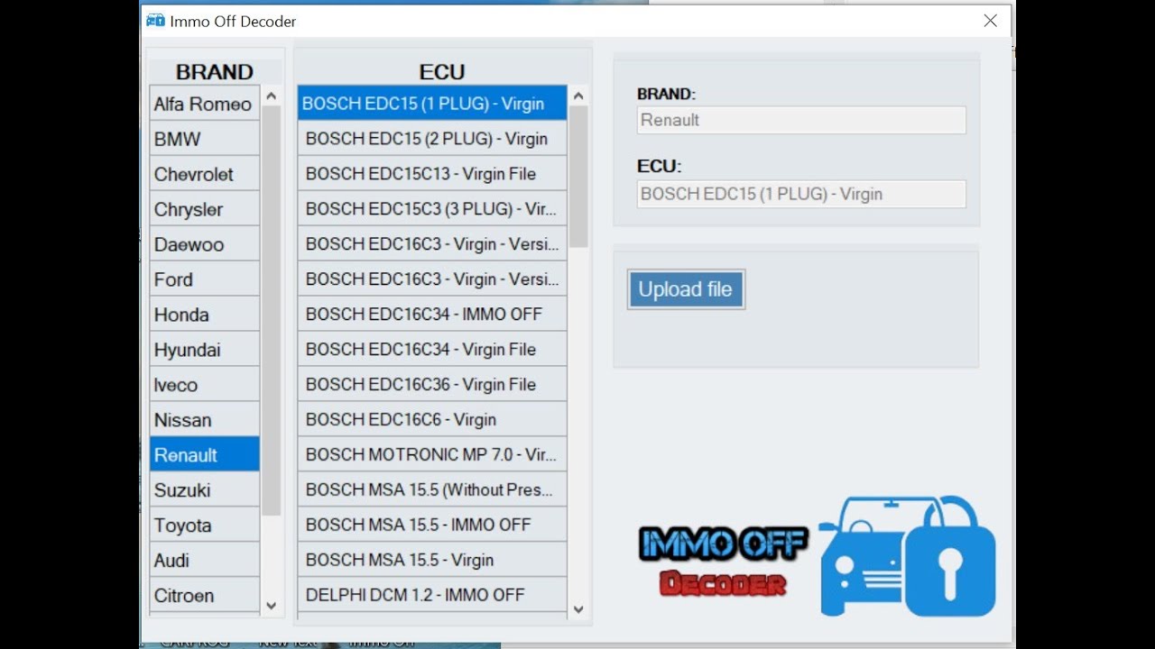 🔓 Immo Off Decoder – Best ECU Virgin & IMMO OFF Tool for Renault, BMW ...