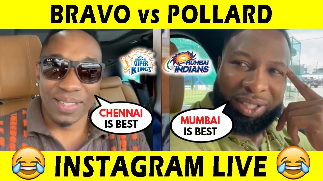 Bravo & Pollard LIVE Instagram Video Call | CSK vs MI Which team is ...