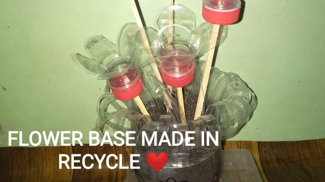 HOW TO MAKE FLOWER BASE USING THE PLASTIC BOTTLES. - YouTube